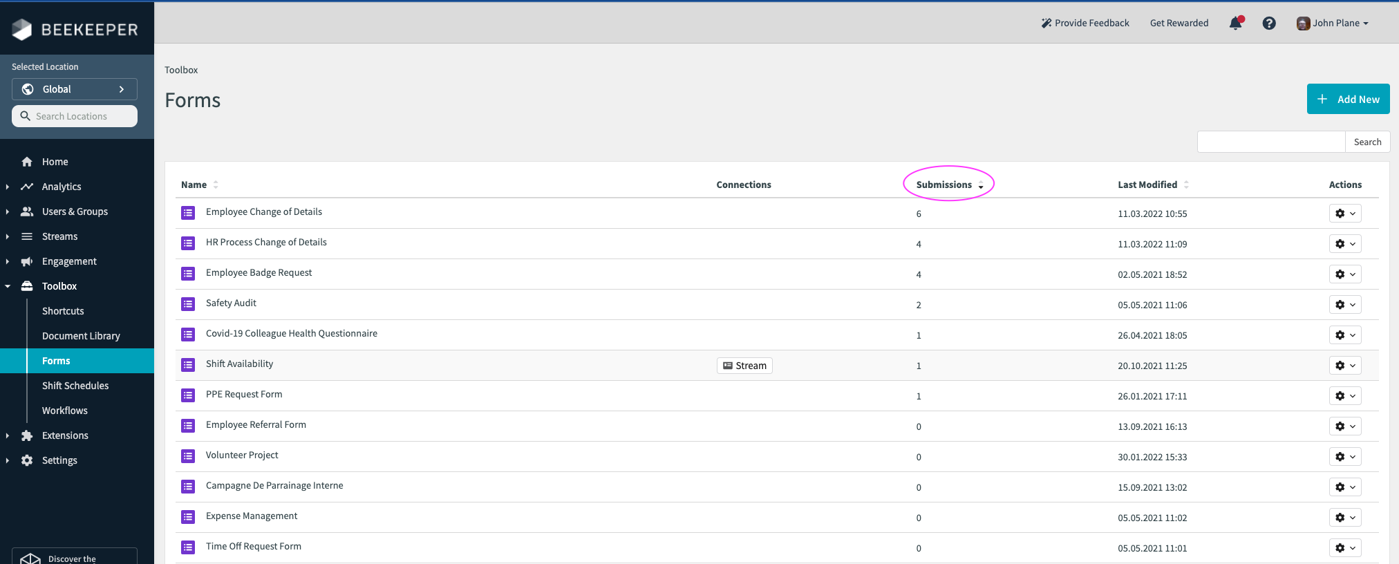 Organizing Forms in the Dashboard – Beekeeper Help Center