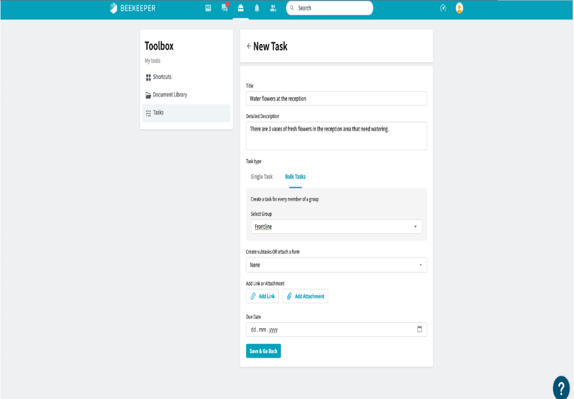 Tasks – Beekeeper Help Center