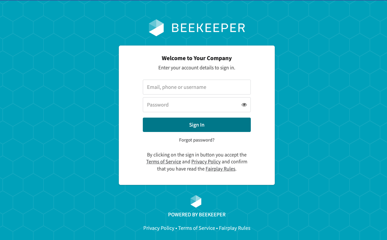 Login and password reset – Beekeeper Help Center